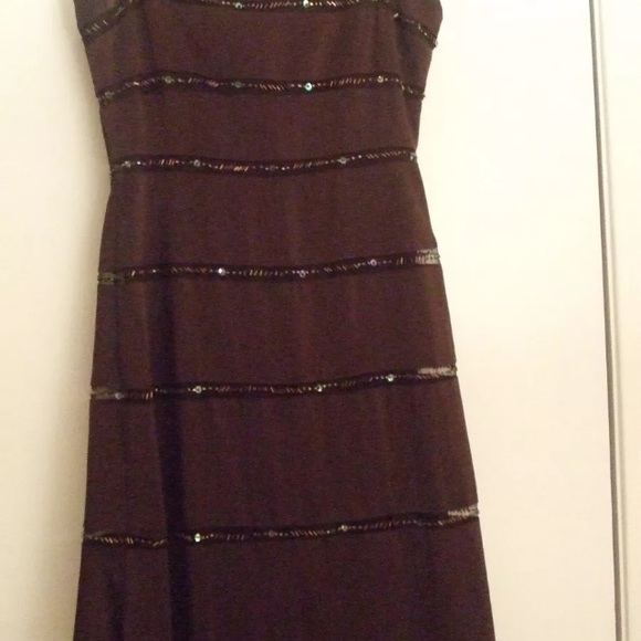BCBG | Dresses | Prom Bcbg 48 Brown Gown Wtrain | Poshmark